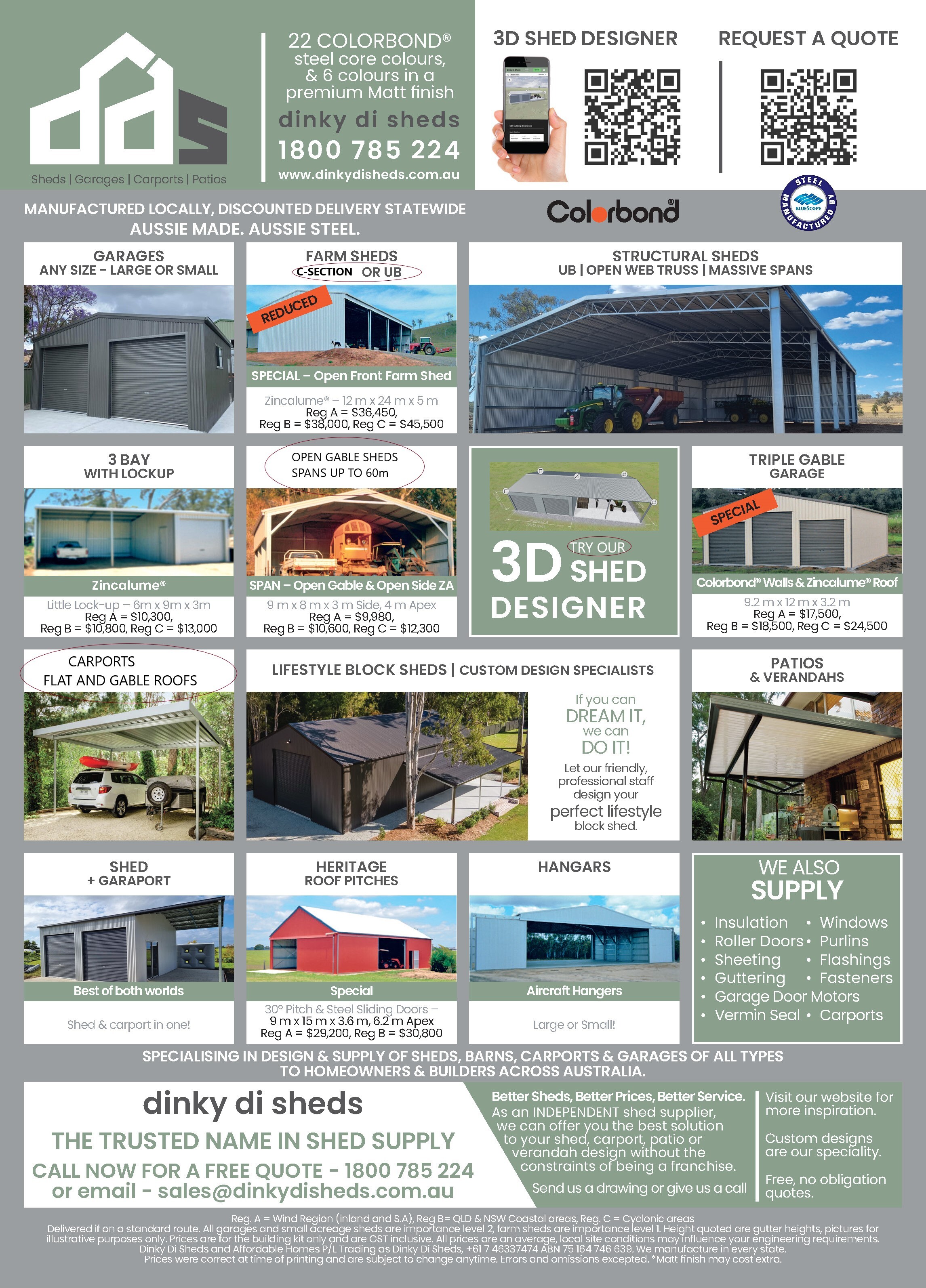 Fair dinkum shed prices Brisbane. Download our catalogue. Free Delivery ...